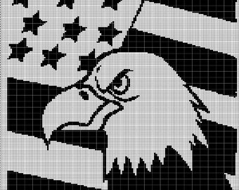 CROCHET! American Eagle Crochet Afghan Pattern Graph - Etsy