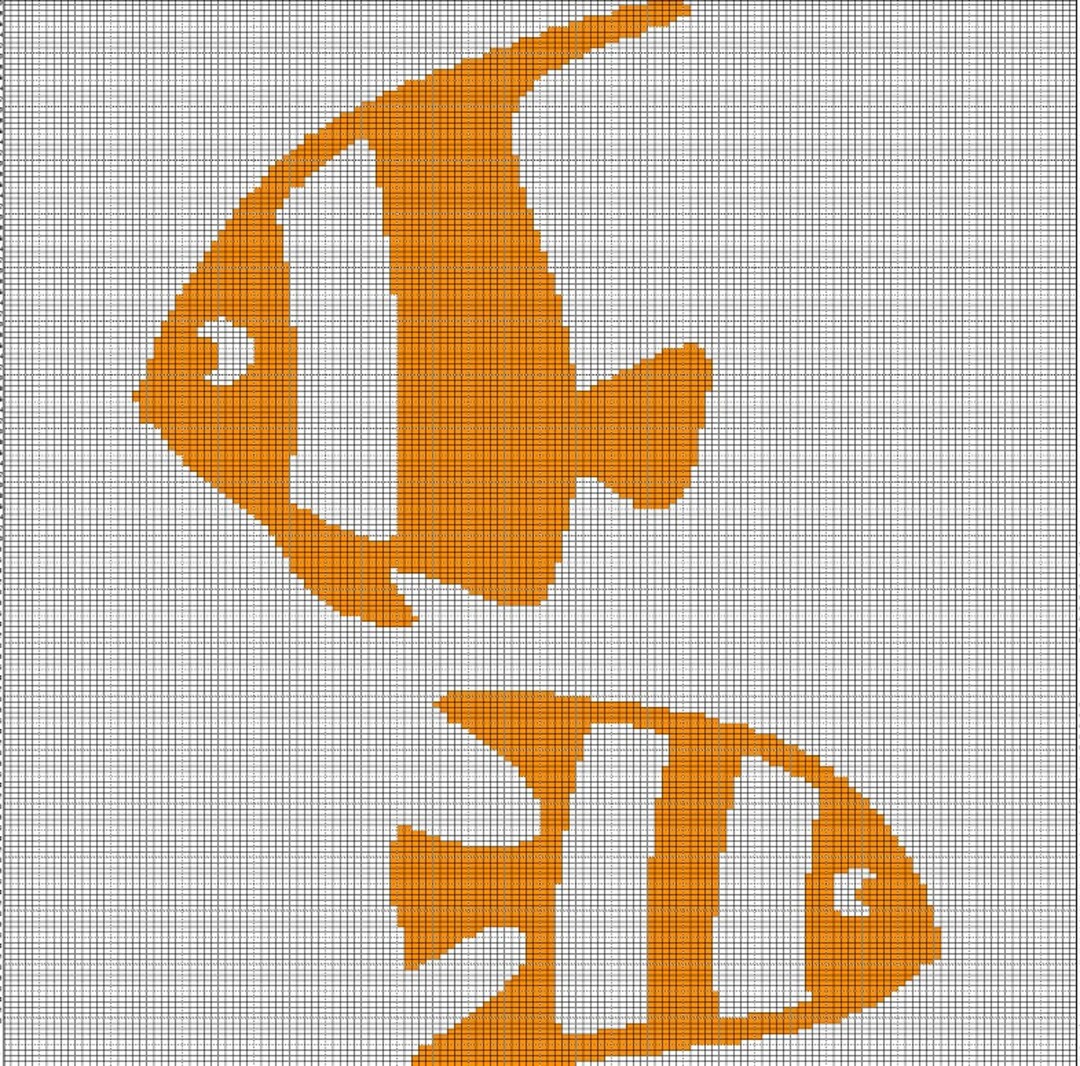 Fishes 2 Crochet Afghan Pattern Graph - Etsy