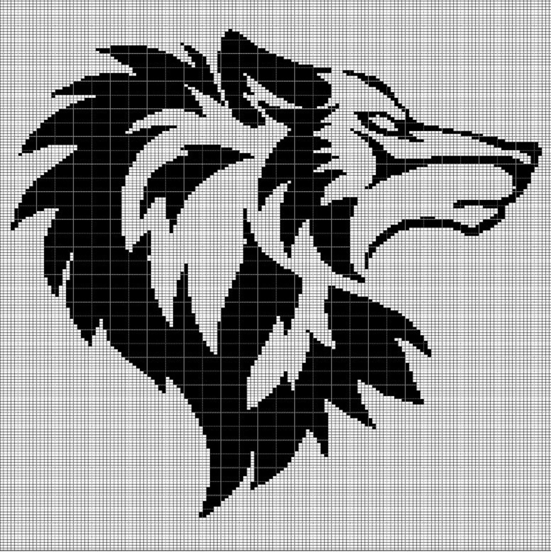 Wolf Head 4 Crochet Afghan Pattern Graph - Etsy
