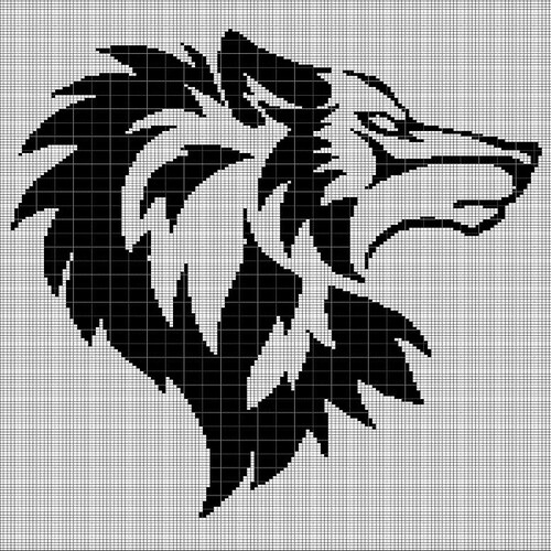 Wolf Howling at the Moon Crochet Graph Pattern - Etsy