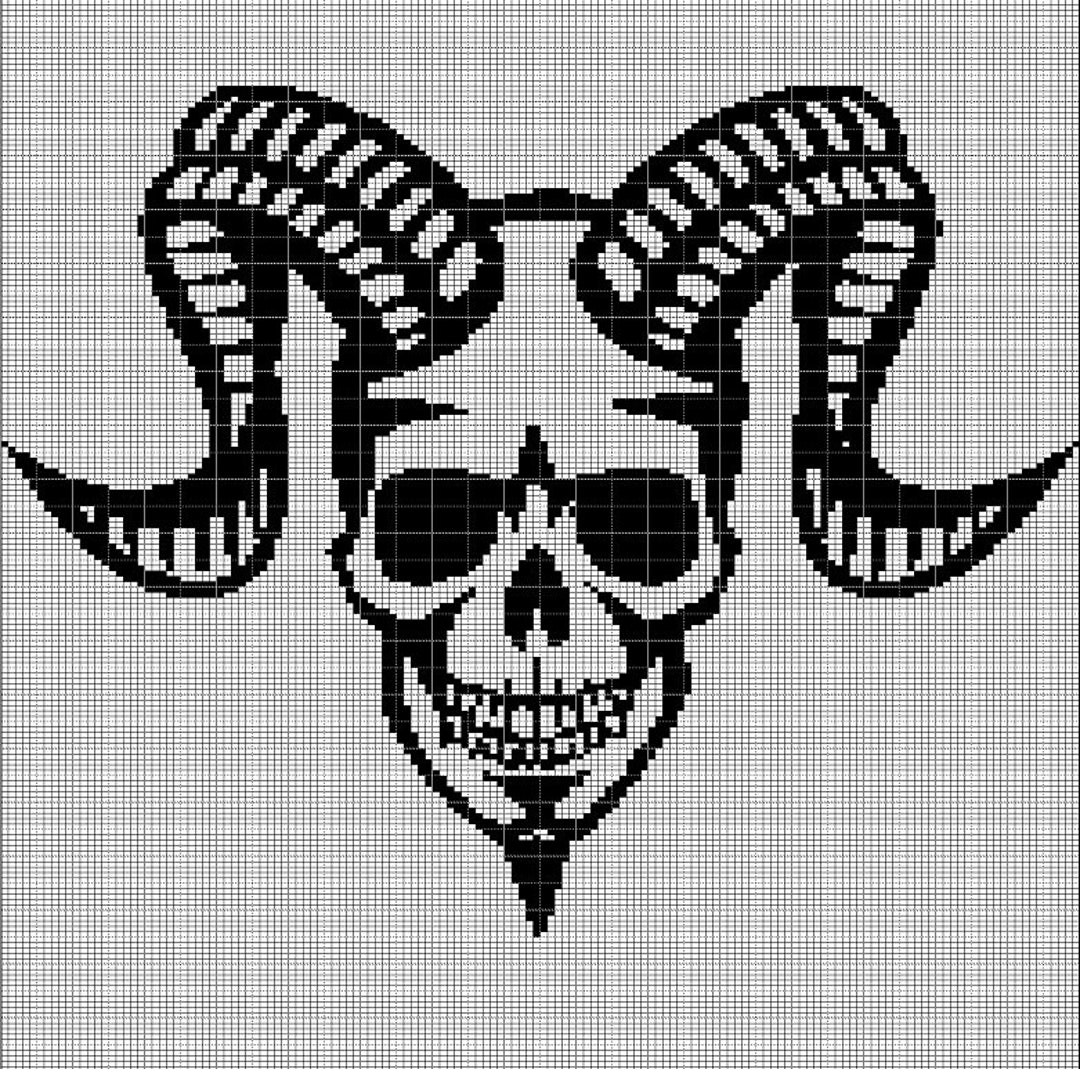 Devil Skull Crochet Afghan Pattern Graph - Etsy