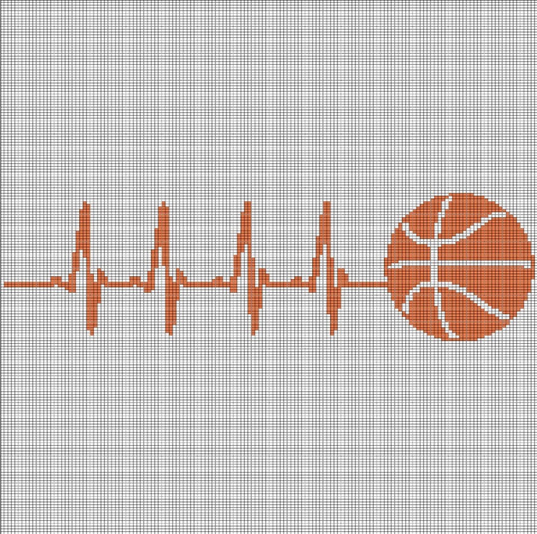 Basketball Heartbeat Crochet Afghan Pattern Graph - Etsy