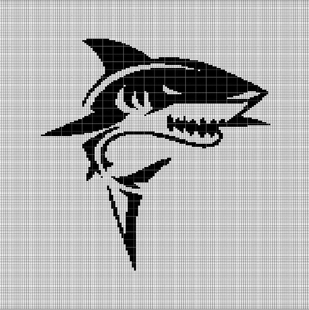 Shark 9 Crochet Afghan Pattern Graph - Etsy