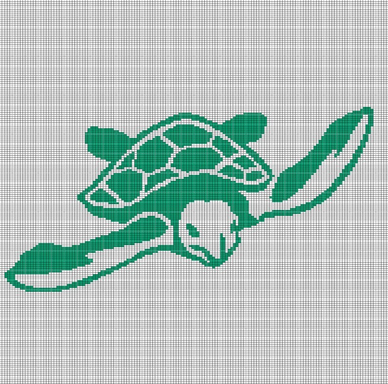 Turtle 3 Crochet Afghan Pattern Graph - Etsy