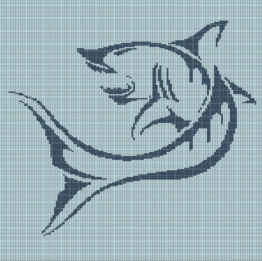 Shark 6 Crochet Afghan Pattern Graph - Etsy