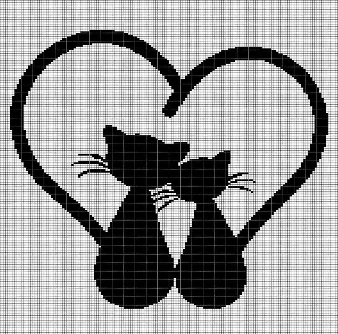 Love Cats Crochet Afghan Pattern Graph - Etsy