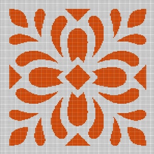Orange Stencil Crochet Afghan Pattern Graph - Etsy