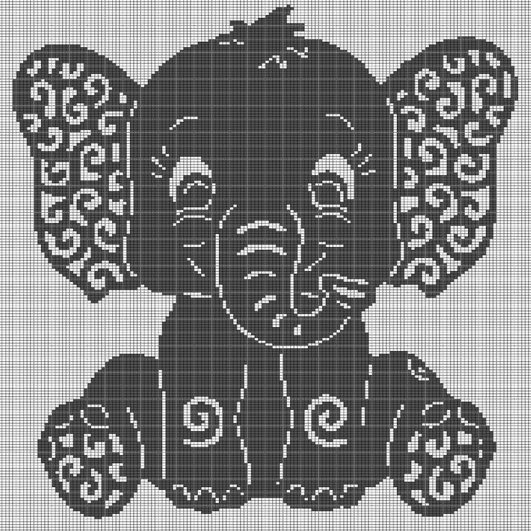 Art Elephant Crochet Afghan Pattern Graph - Etsy
