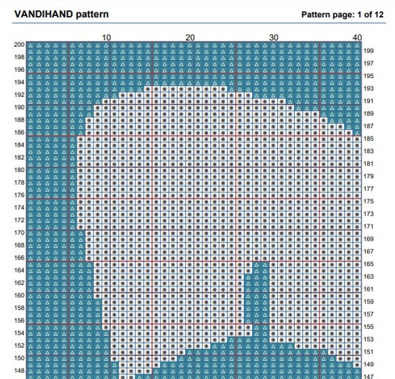 Turquoise Flowers Crochet Afghan Pattern Graph - Etsy