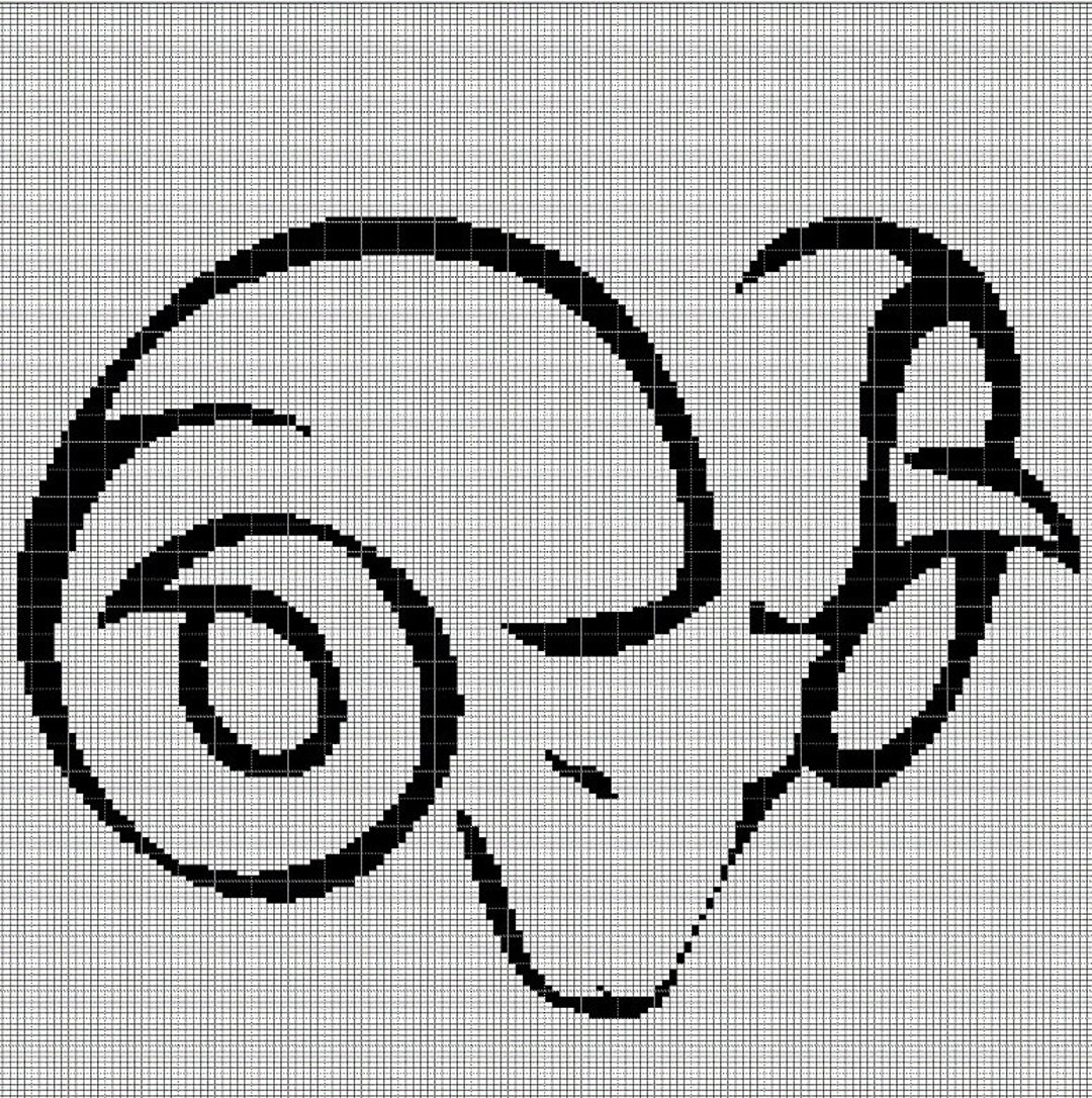 Aries Head 2 Crochet Afghan Pattern Graph - Etsy