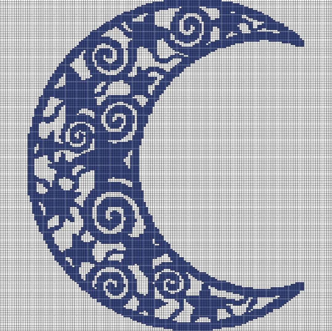 Moon 2 Crochet Afghan Pattern Graph - Etsy