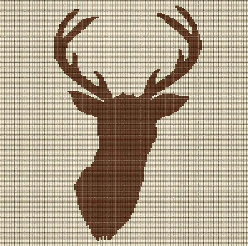 Deer Head 15 Crochet Afghan Pattern Graph - Etsy
