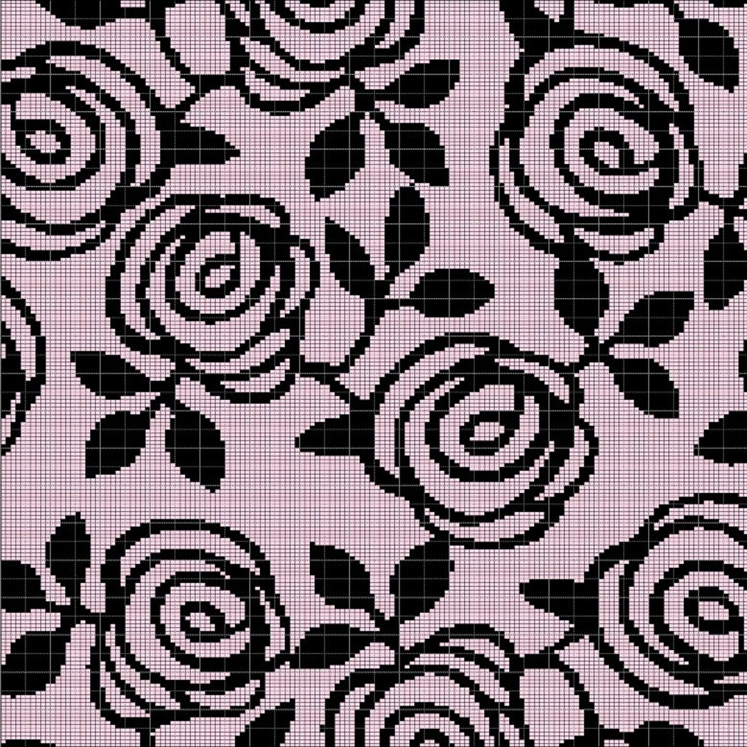 Roses 6 Crochet Afghan Pattern Graph - Etsy