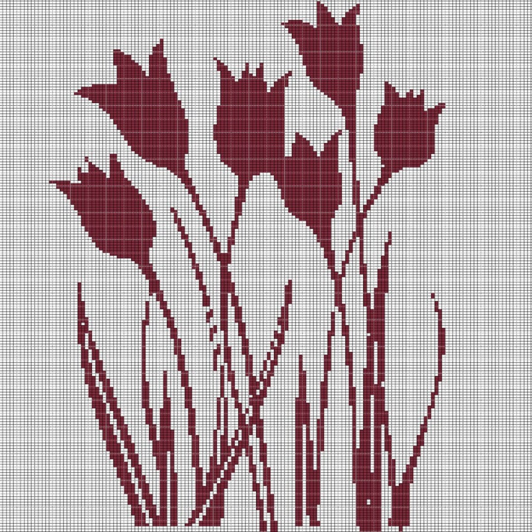 Tulips Crochet Afghan Pattern Graph - Etsy