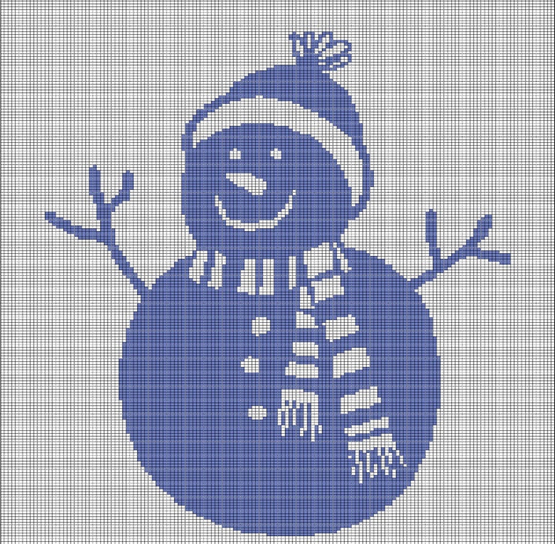 Snowman Crochet Afghan Pattern Graph - Etsy