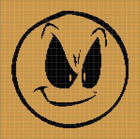 Evil Face Crochet Afghan Pattern Graph | Etsy