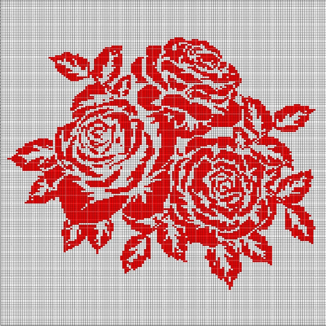 Roses 7 Crochet Afghan Pattern Graph - Etsy