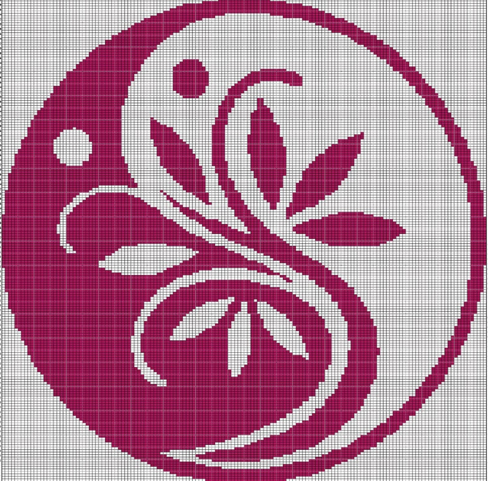 Yin Yang Flower Crochet Afghan Pattern Graph - Etsy