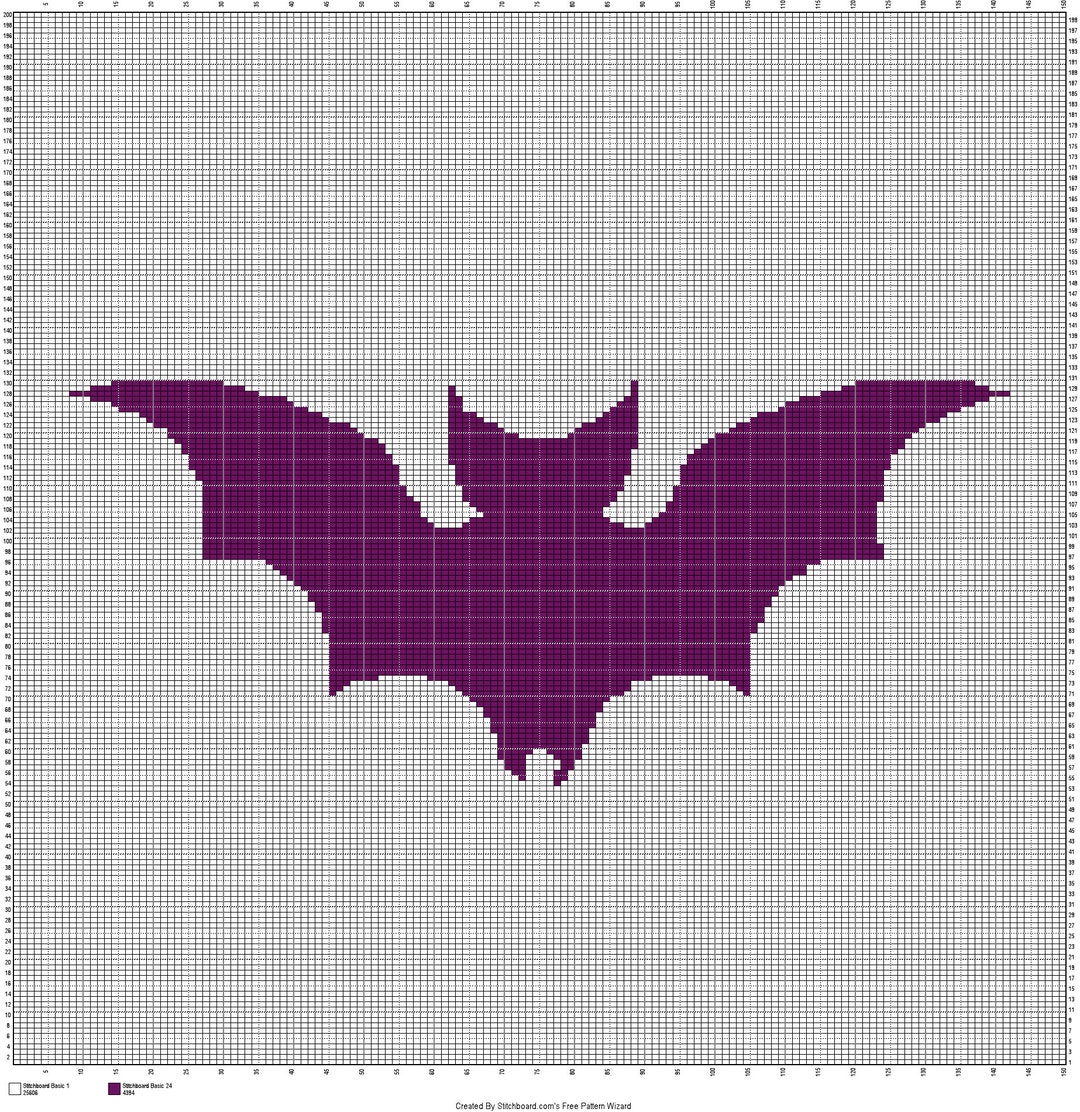 Bat 2 Crochet Afghan Pattern Graph - Etsy
