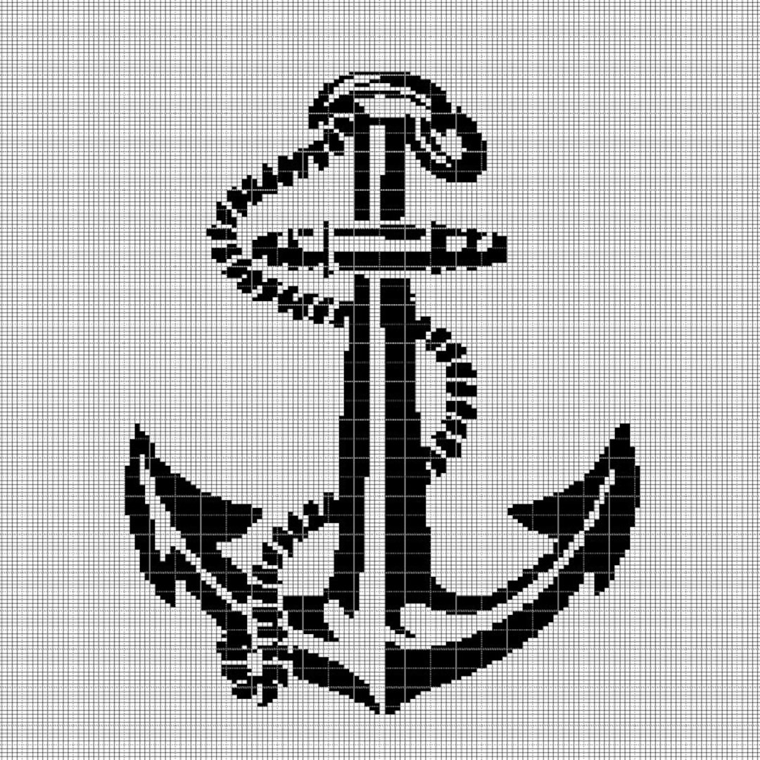 Anchor 7 Crochet Afghan Pattern Graph - Etsy