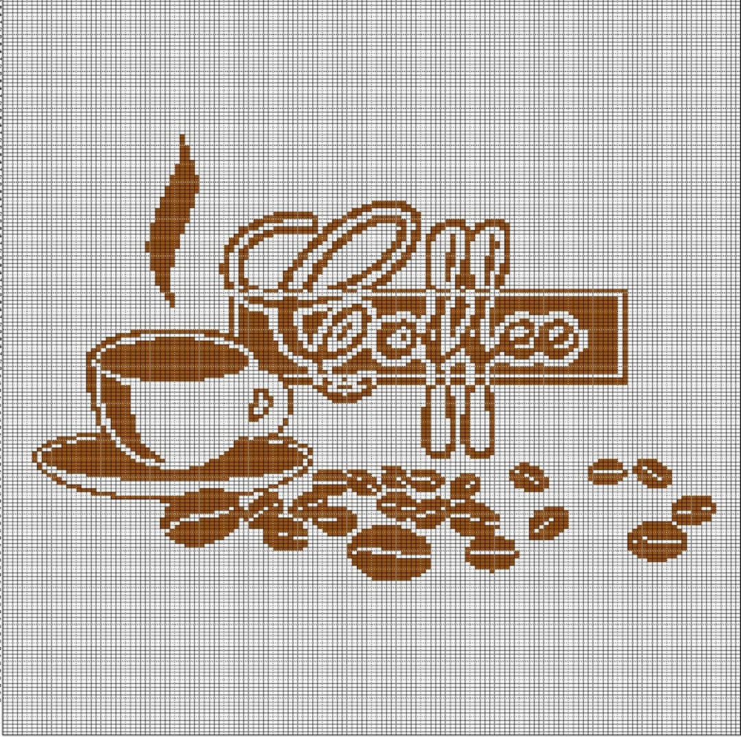 Coffee 5 Crochet Afghan Pattern Graph - Etsy