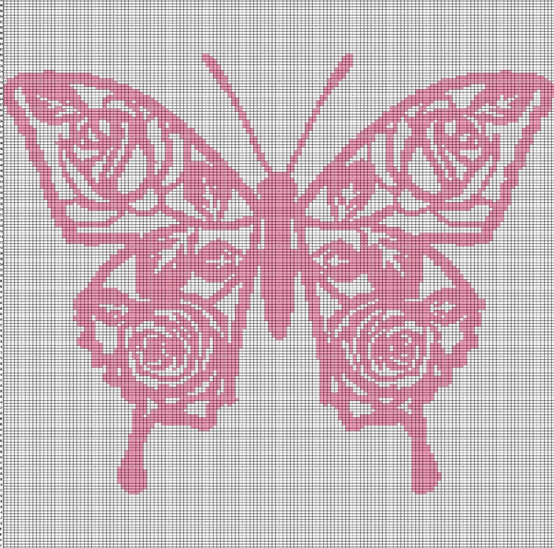 Art Butterfly 5 Crochet Afghan Pattern Graph - Etsy