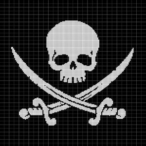 Skull and Swords Crochet Afghan Pattern Graph - Etsy
