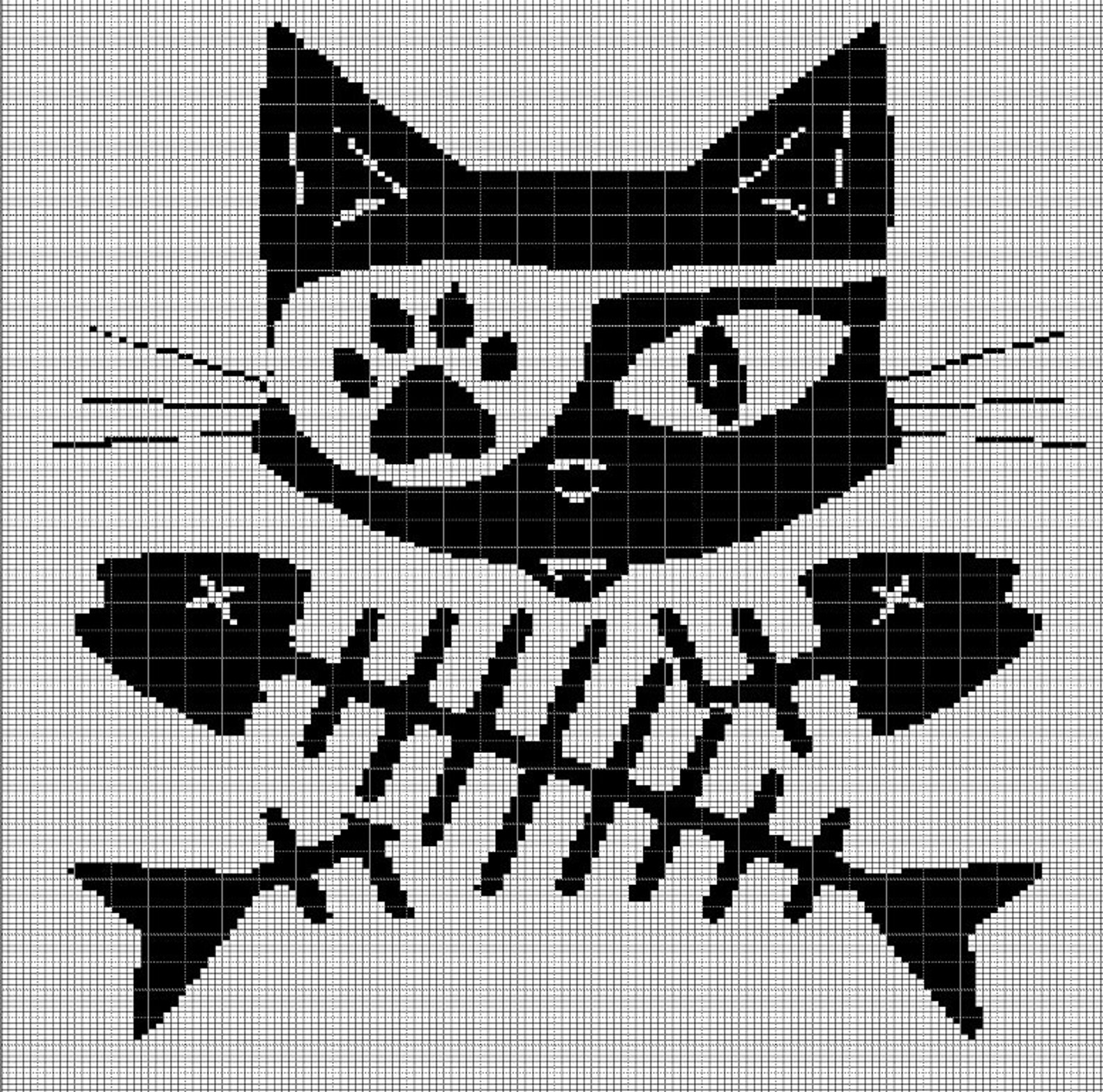 Cat Skeleton Crochet Afghan Pattern Graph - Etsy