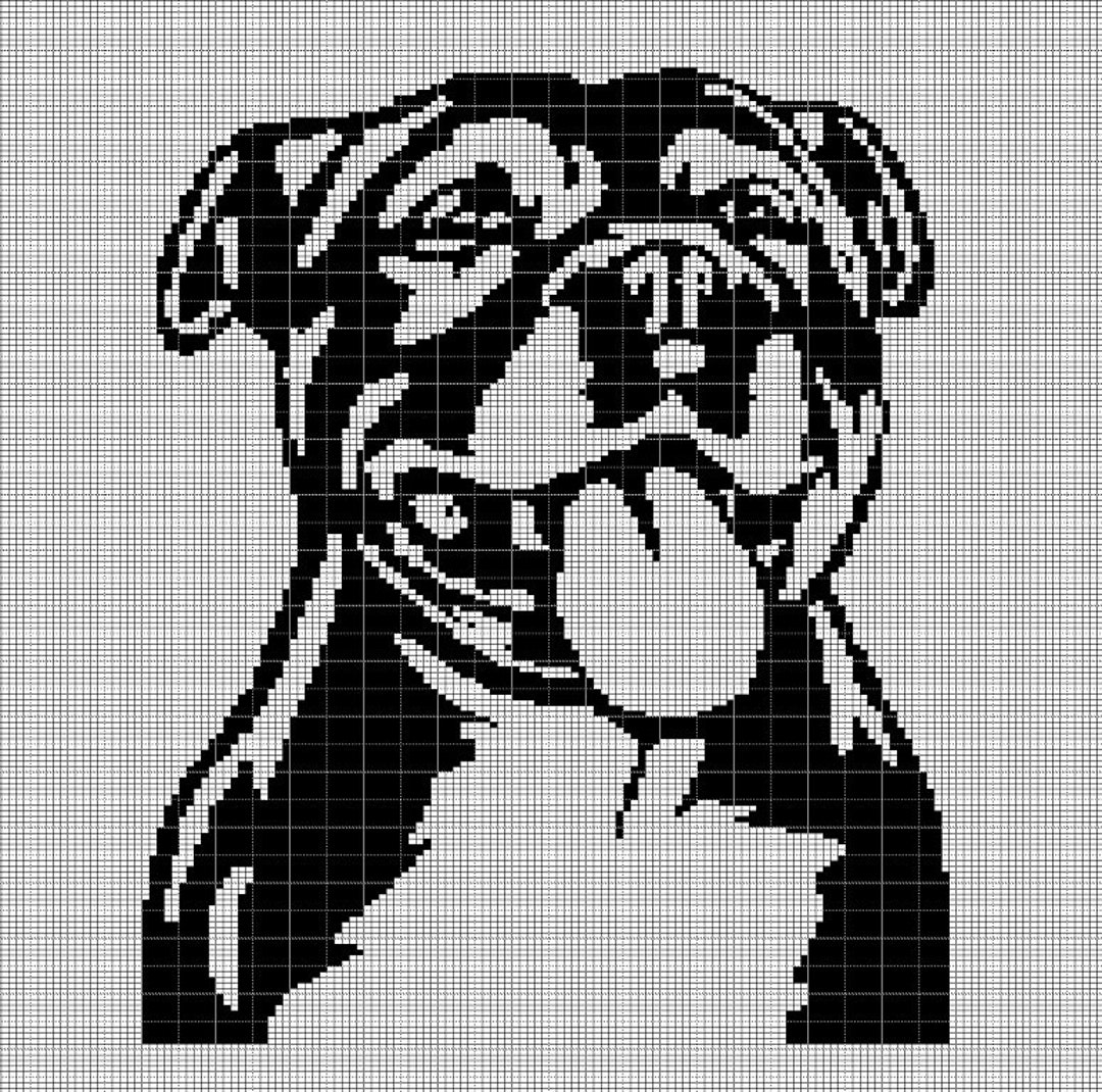Staffordshire Bull Terrier Head Crochet Afghan Pattern Graph - Etsy