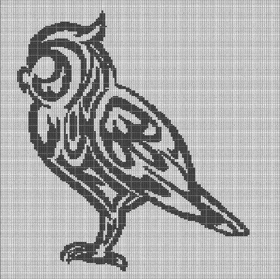 Gray Owl Crochet Afghan Pattern Graph - Etsy