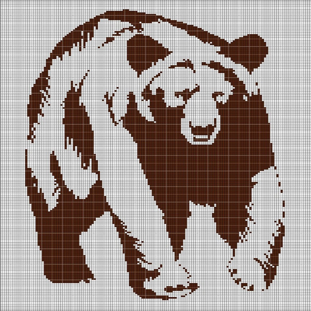 Big Bear 2 Crochet Afghan Pattern Graph - Etsy