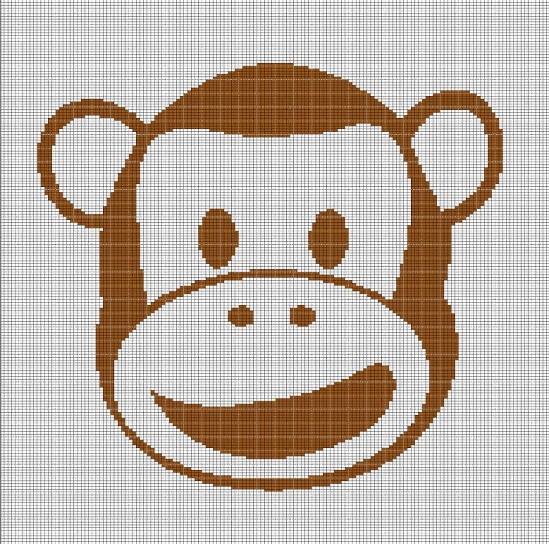 Monkey Head 4 Crochet Afghan Pattern Graph - Etsy