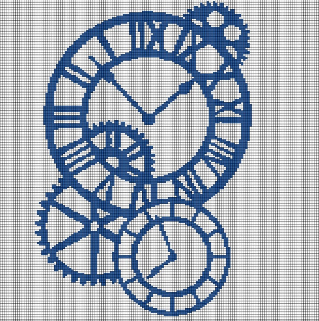 Clocks Crochet Afghan Pattern Graph - Etsy