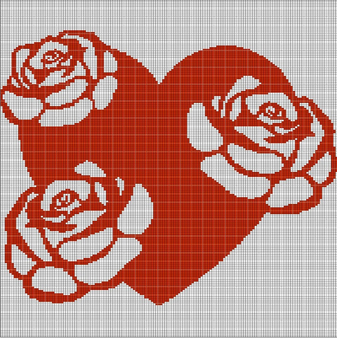 Love Roses Crochet Afghan Pattern Graph - Etsy