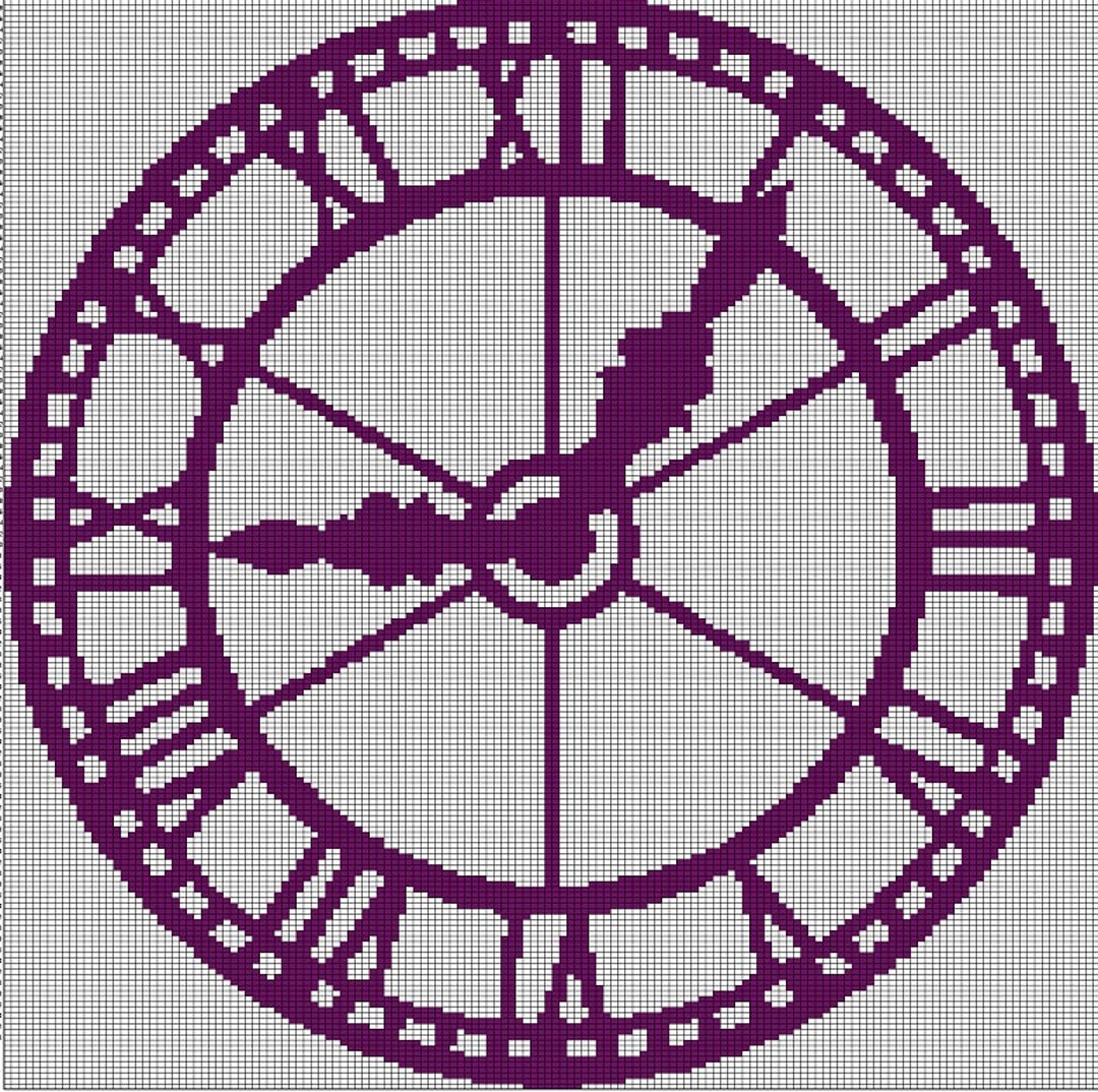 Clock Crochet Afghan Pattern Graph - Etsy