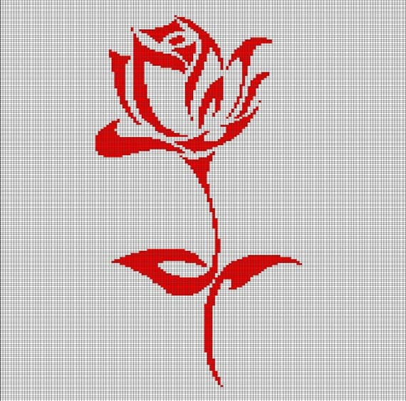 Rose Crochet Afghan Pattern Graph - Etsy