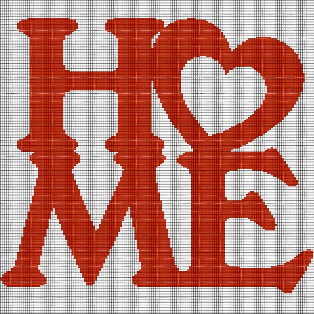 Love Home Crochet Afghan Pattern Graph - Etsy