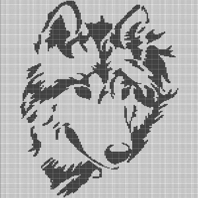 Wolf Head 7 Crochet Afghan Pattern Graph | Etsy
