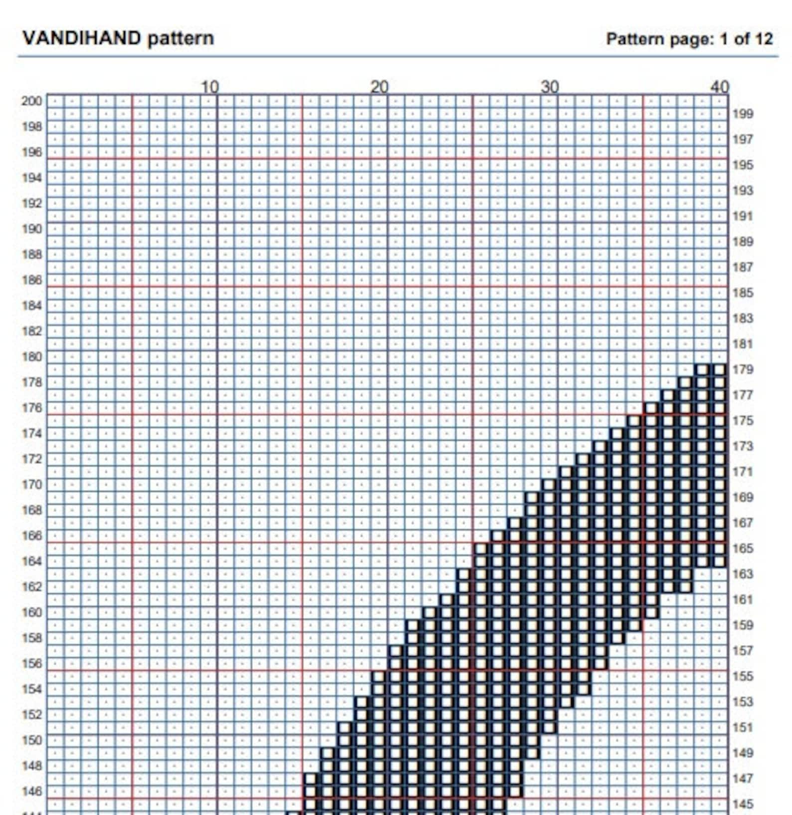 Raven 4 Crochet Afghan Pattern Graph - Etsy