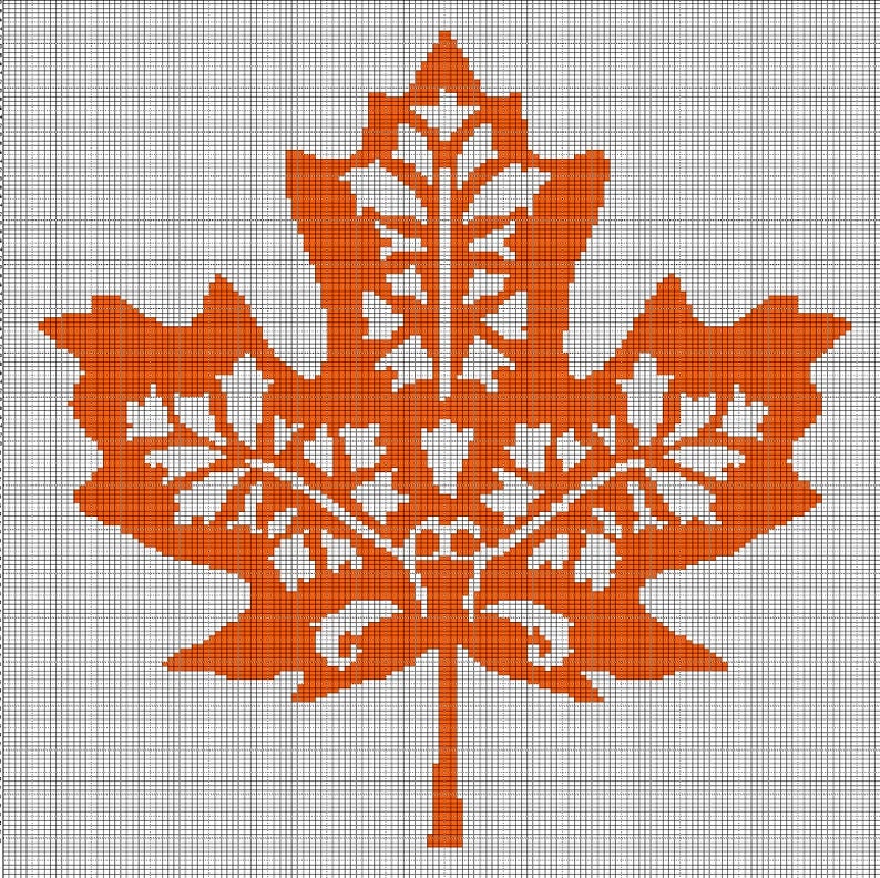 Leaf With Symbols Crochet Afghan Pattern Graph - Etsy