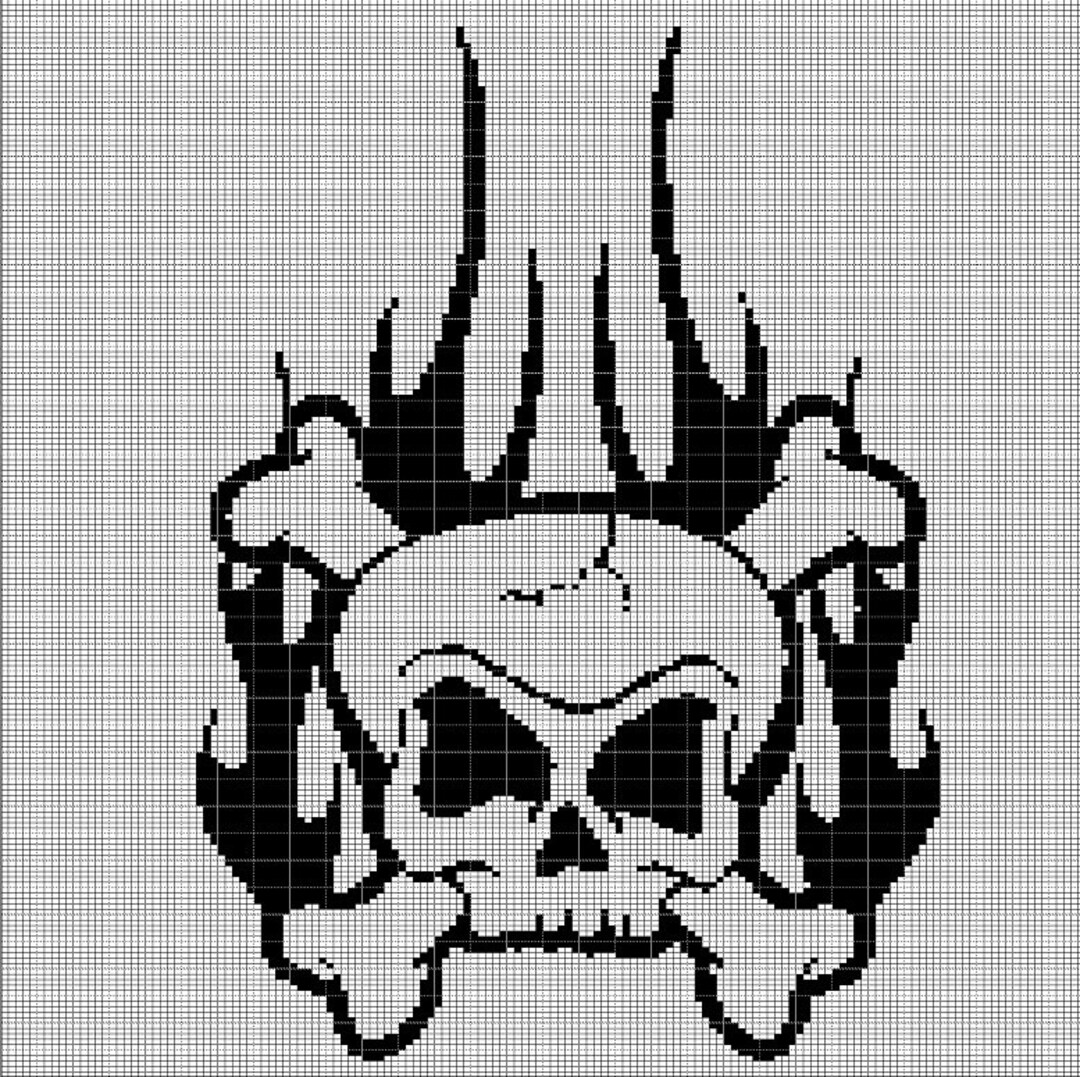 Skull 2 Crochet Afghan Pattern Graph - Etsy