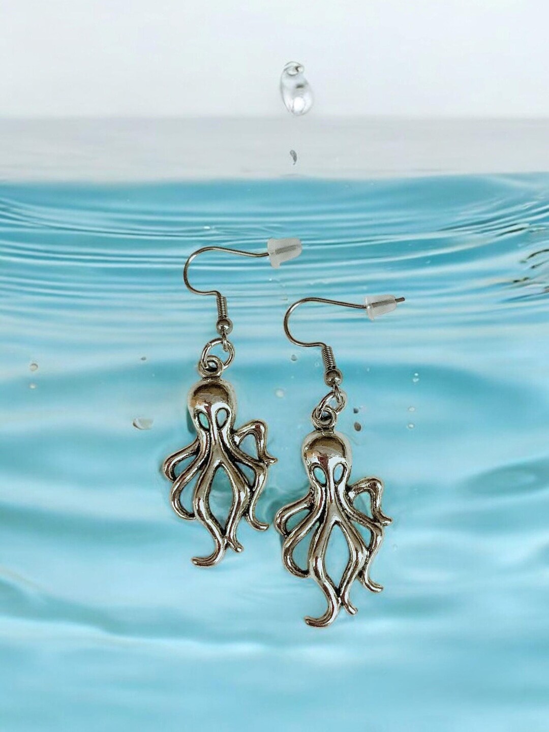 Octopus Dangle Earrings Silver Tentacle Earrings Silver Octopus ...