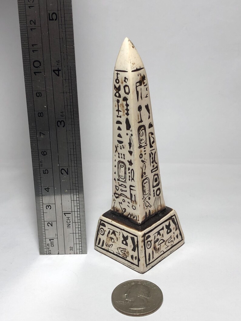 Ancient Egyptian Statue Bastet Cat Scarab & Obelisk Decor Heavy Stones ...