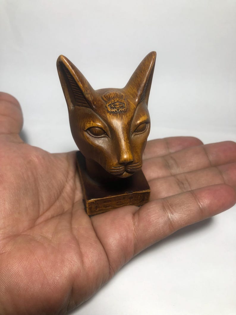 Ancient Egyptian Statue Bastet Cat Scarab & Obelisk Decor Heavy Stones ...