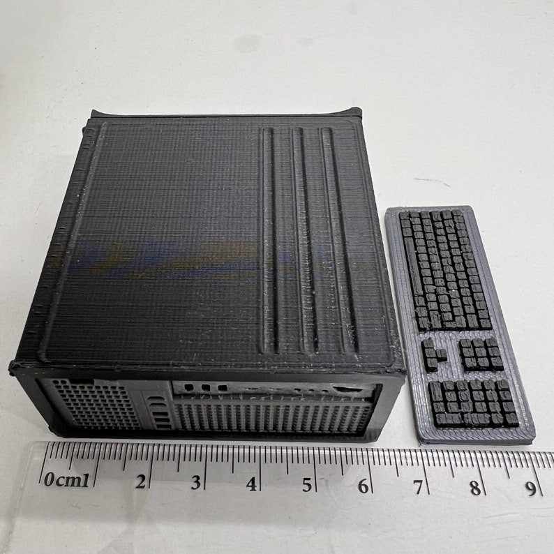 Dollhouse Computer Monitor, Keyboard, Mouse, Printer, Mouse Pad & Wrist ...