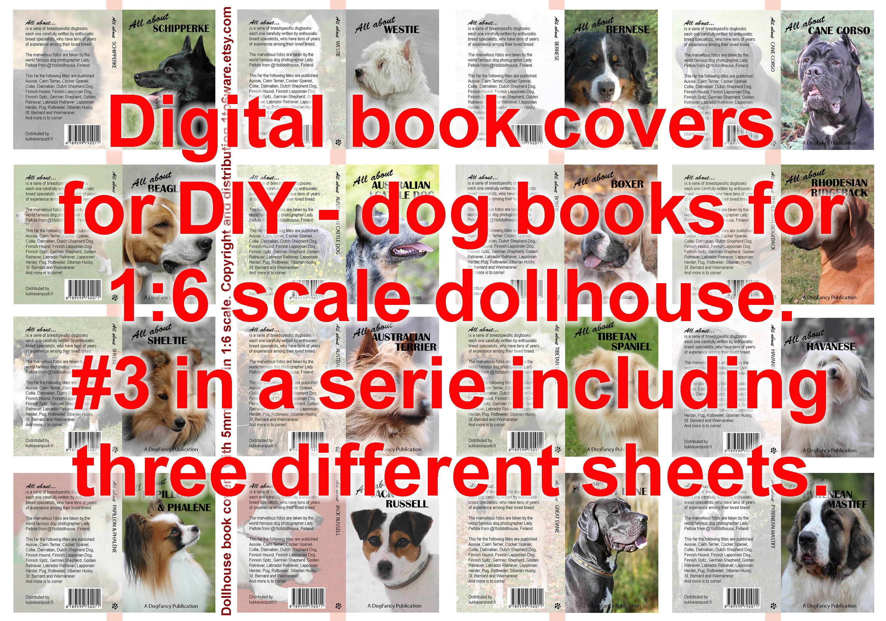 DIY Dog Breed Books 3 A Digital Sheet for Printing Miniature Books - Etsy