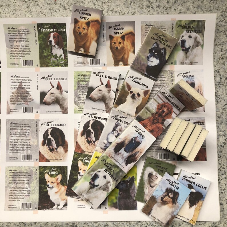 DIY Dog Breed Books 3 A Digital Sheet for Printing Miniature Books - Etsy