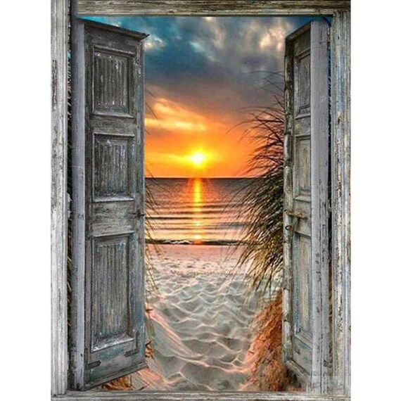 Doors to Sunset Beach Paint by Numbers Kit | Etsy