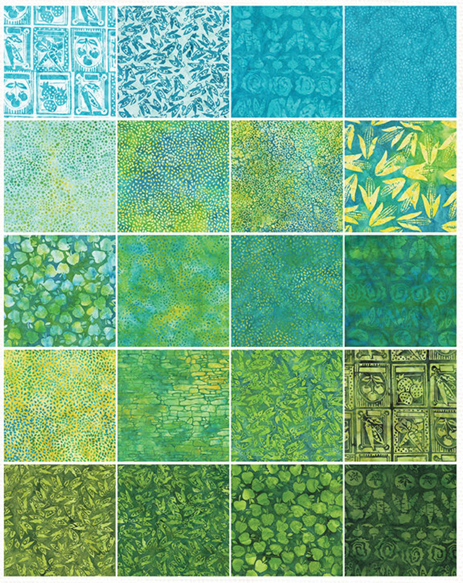 Island Batik - Fruit and Veggies Batik Strip Pack/jelly Roll - 40, 2.5 ...