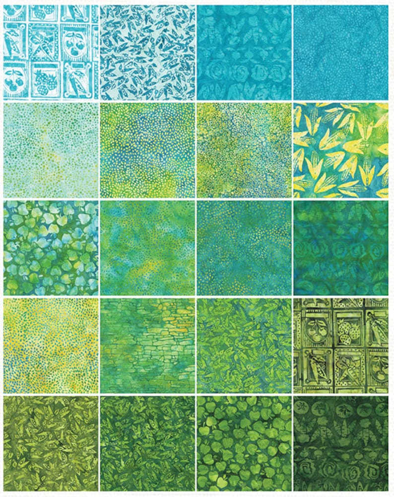 Island Batik - Fruit and Veggies Batik Strip Pack/jelly Roll - 40, 2.5 ...